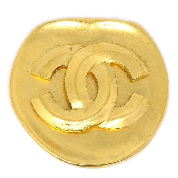 CHANEL | Jewelry | Chanel Round Brooch Gold 96p 7545 | Poshmark